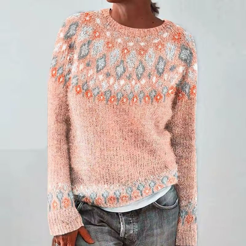 Olivia – Warm jumper with a classic woven pattern – Lunea Mode
